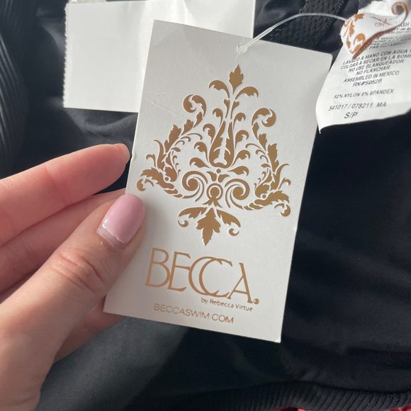 BECCA | Swim | Nwt Becca Black Adeline Rib One Shoulder One Piece ...